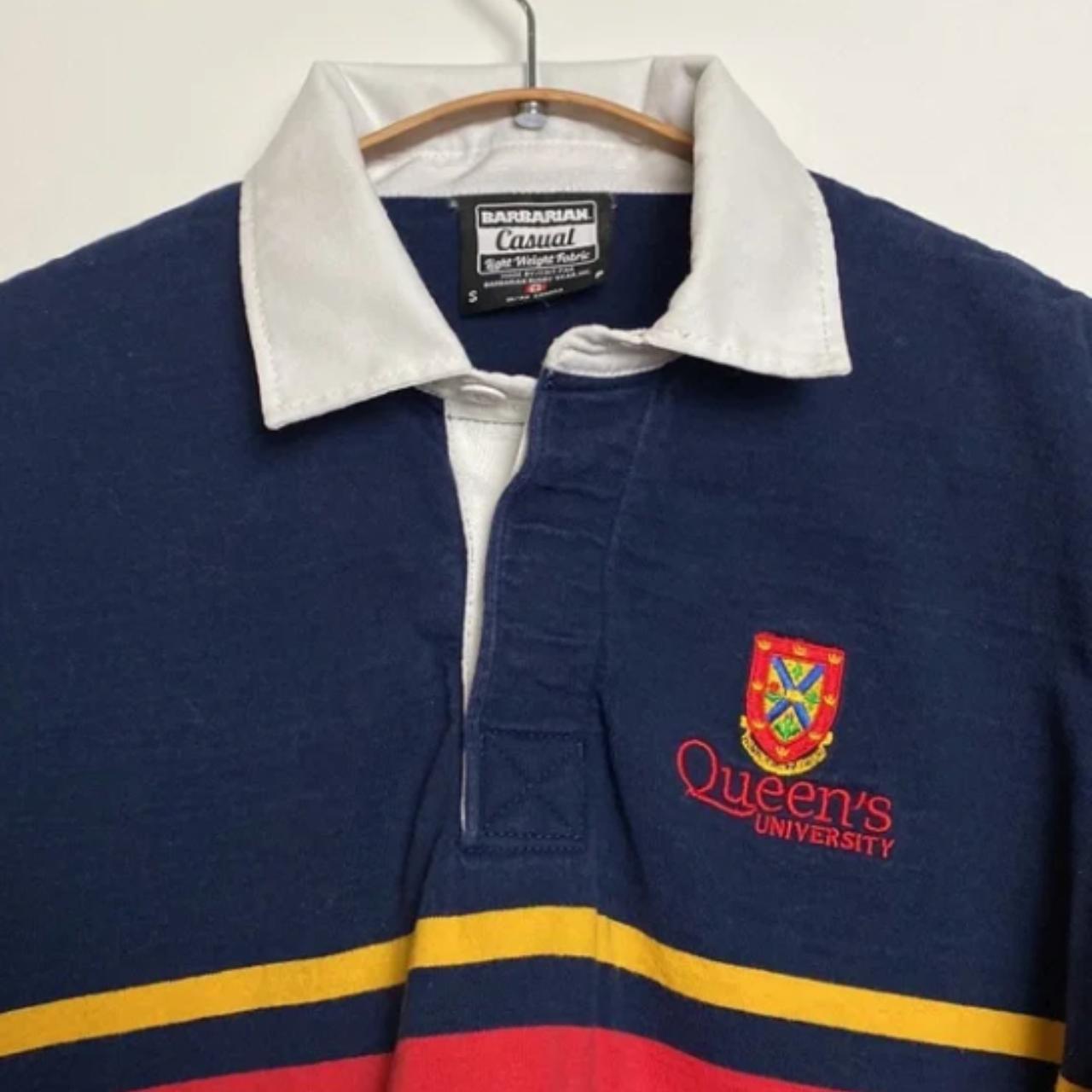 Barbarian Casual Acadia Stripe Rugby Shirt Navy,... - Depop
