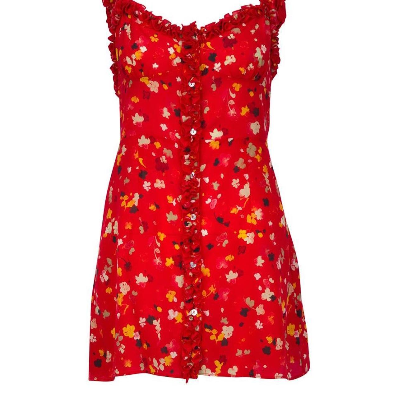 Réalisation Par Julia Dress, short red floral dress,... - Depop