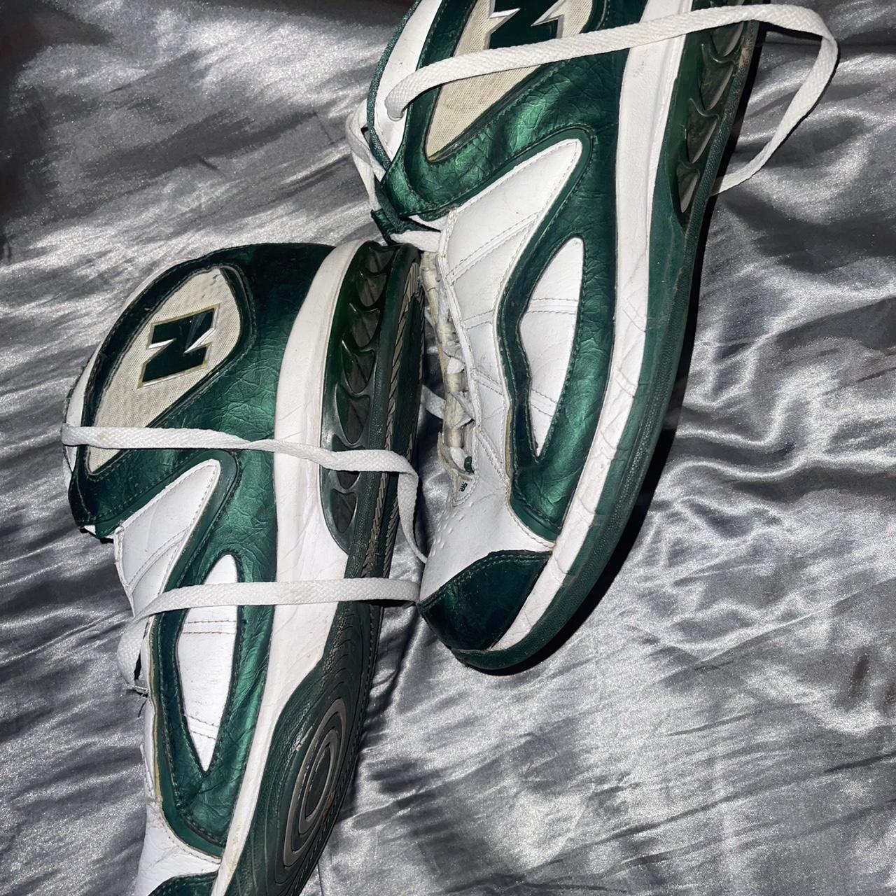 Green and white New Balance 904, light wear and... | Depop