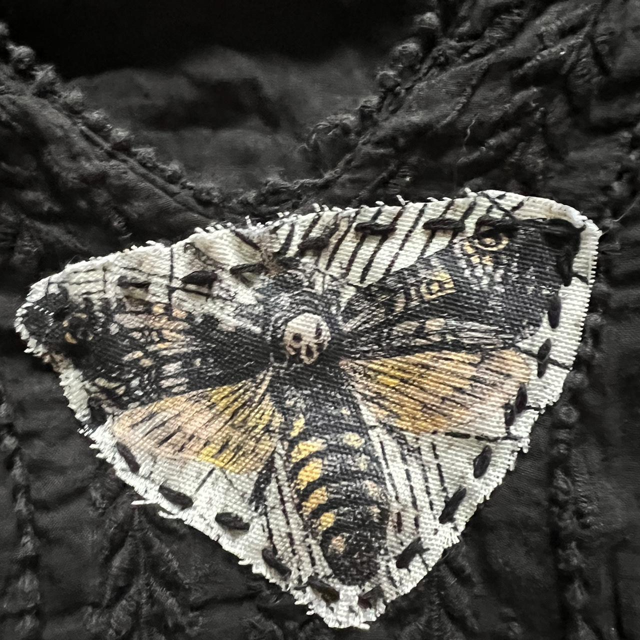 🖤black hand embroidered deathhead hawkmoth dress 🖤 ... - Depop