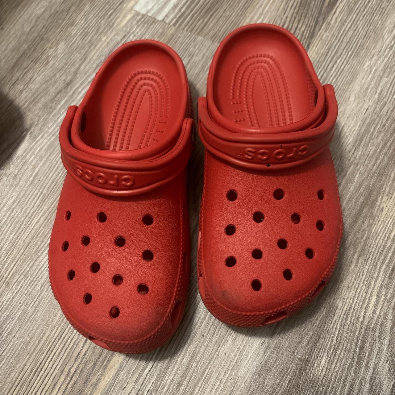 red crocs ! worn twice women size 4 men size 6 - Depop
