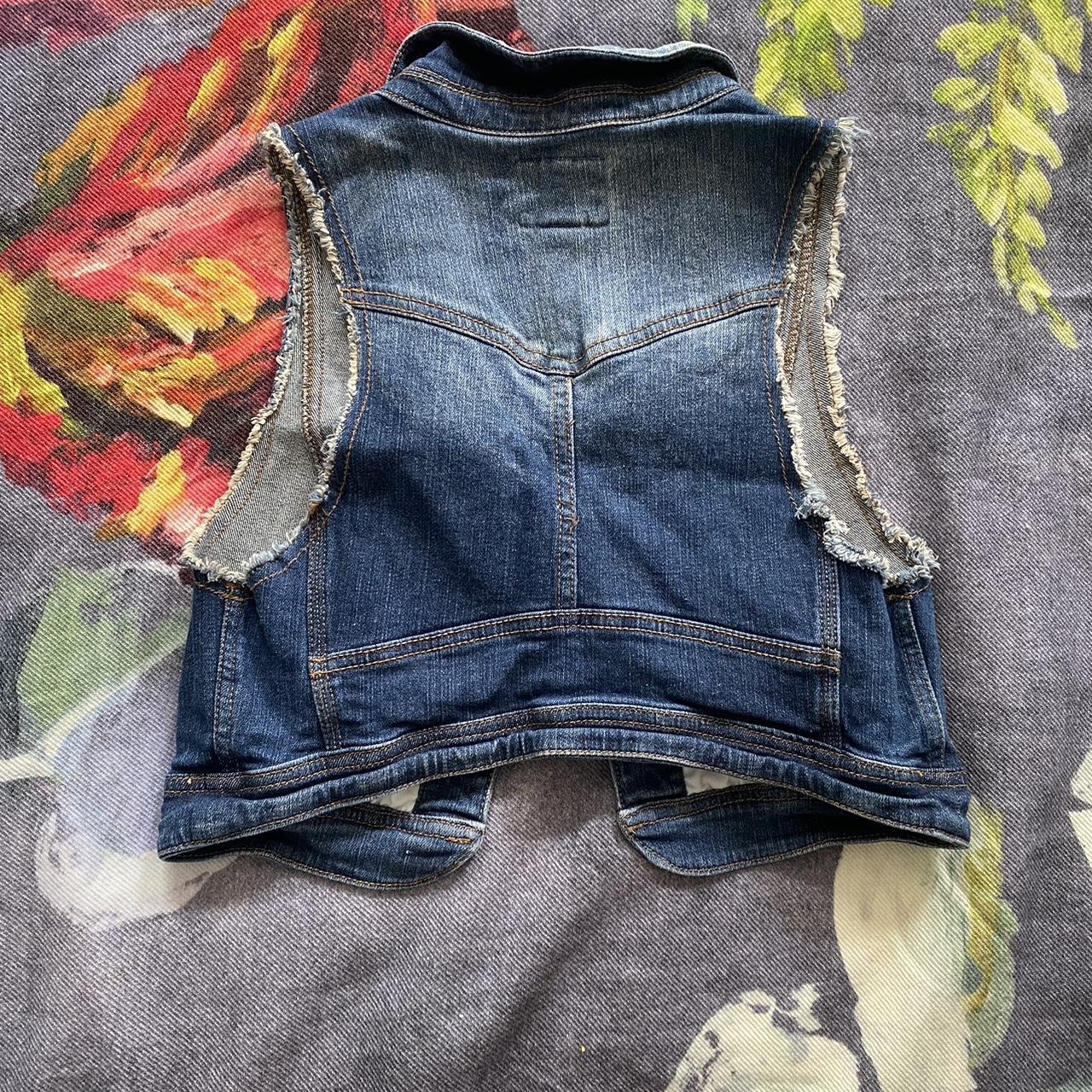 Denim Cropped Vest Depop