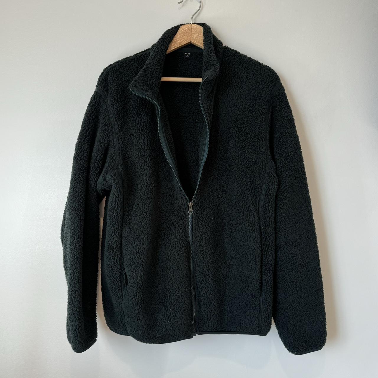 Uniqlo Sherpa jacket in forest green. Very... - Depop