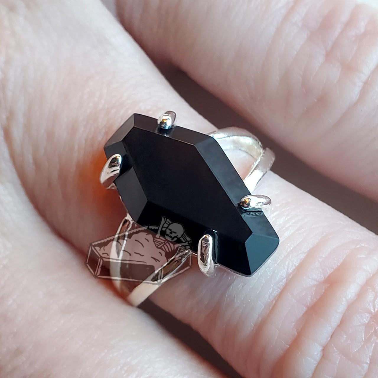 Coffin Gem Silver Rings Multiple Sizes 2-4 Days... | Depop