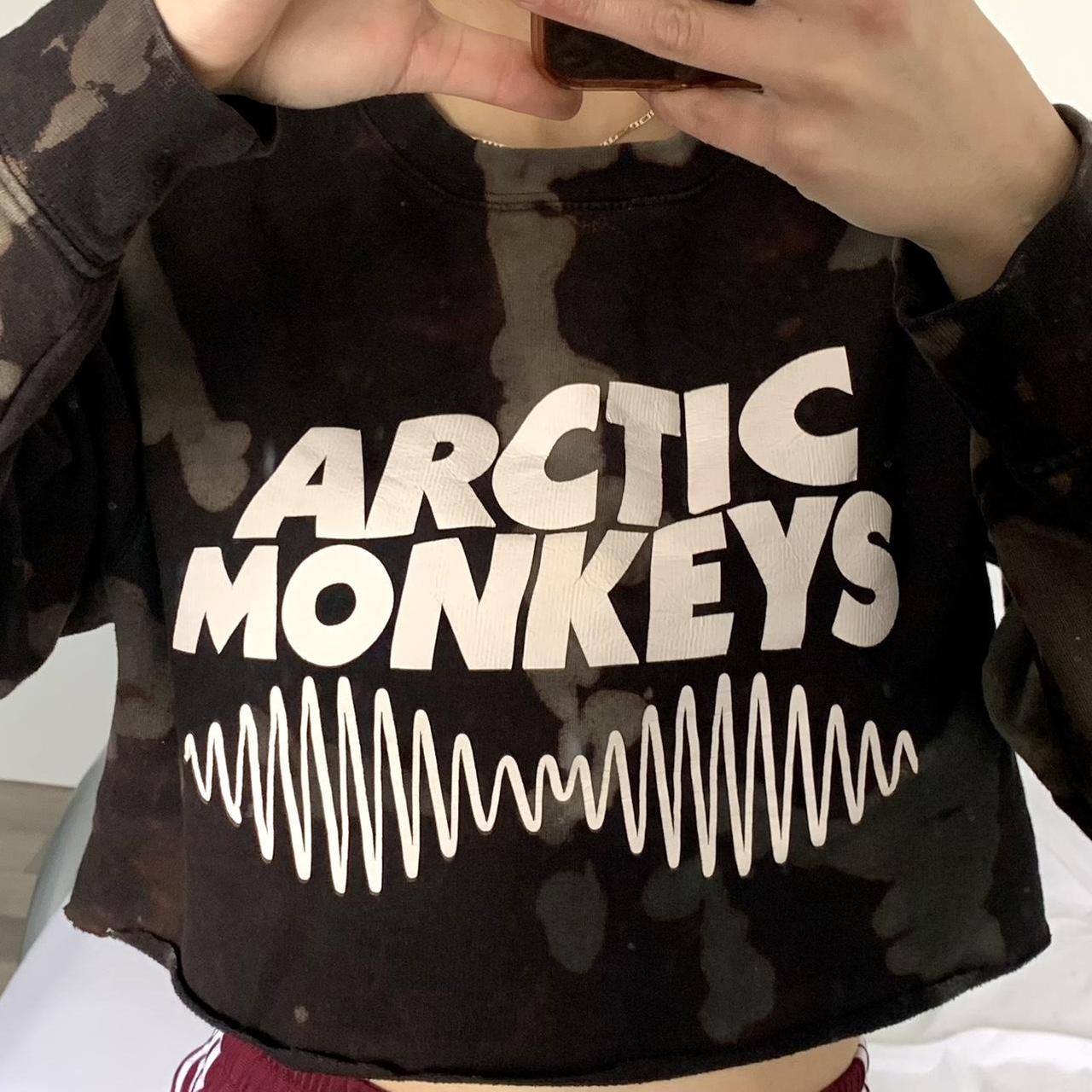 Y2k Arctic monkeys black rare crop jumper - Depop