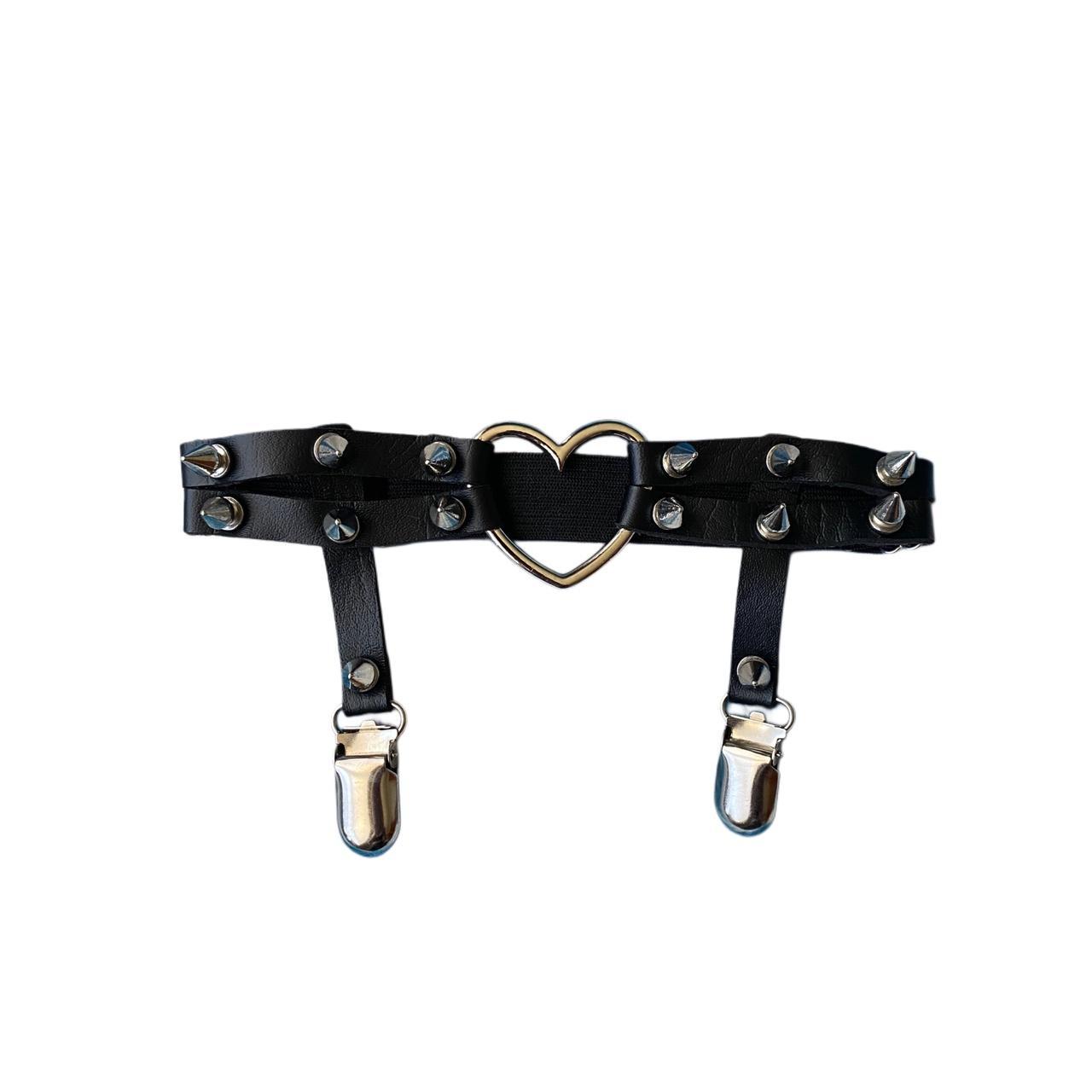 🖤Heart and Spike Adjustable Thigh Garter🖤 ⋆. 𐙚 ˚... - Depop