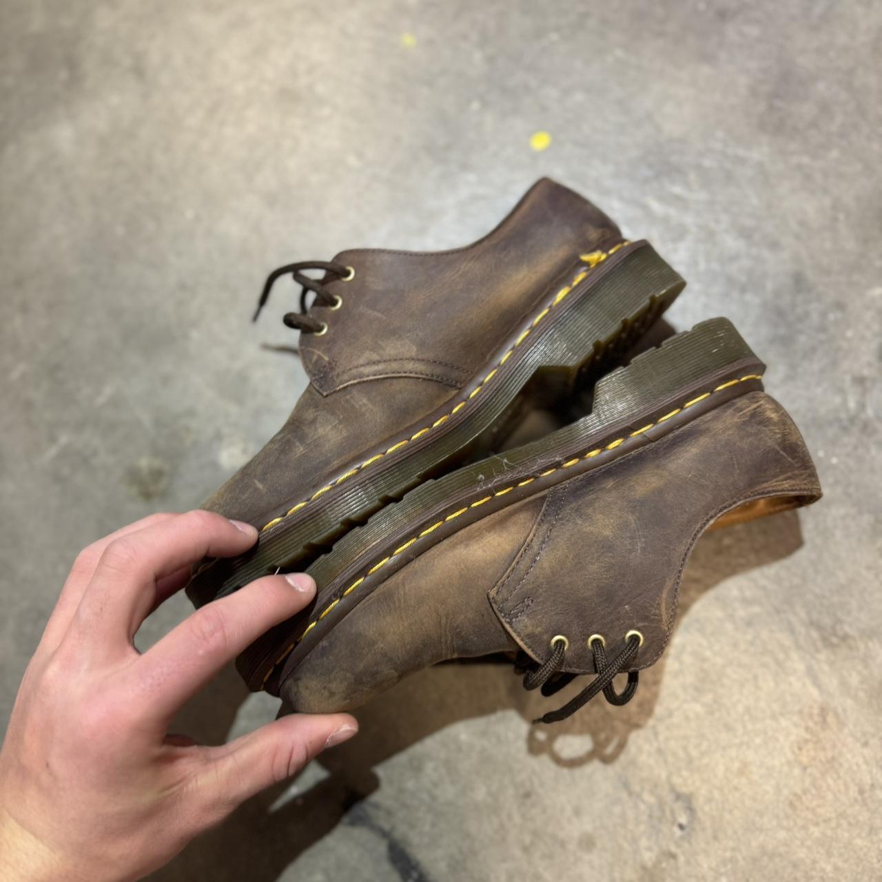 Vintage Doc Martens brown leather lace-up shoes —... | Depop