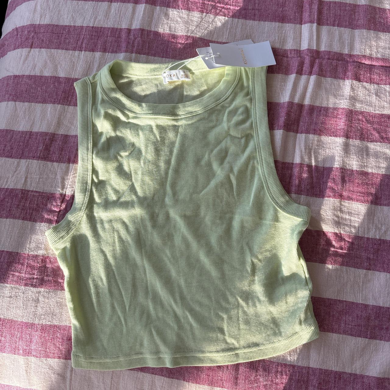Kookai green ribbed tank, size 2 #croptop | Depop