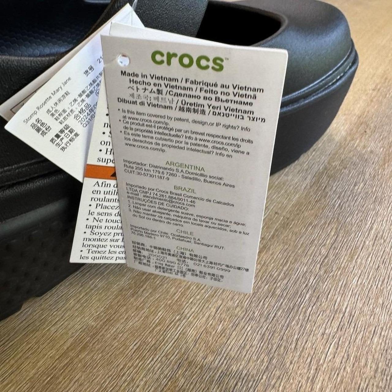 CROCS Stomp Mary Jane Rosette Size 8 Women's Black... | Depop