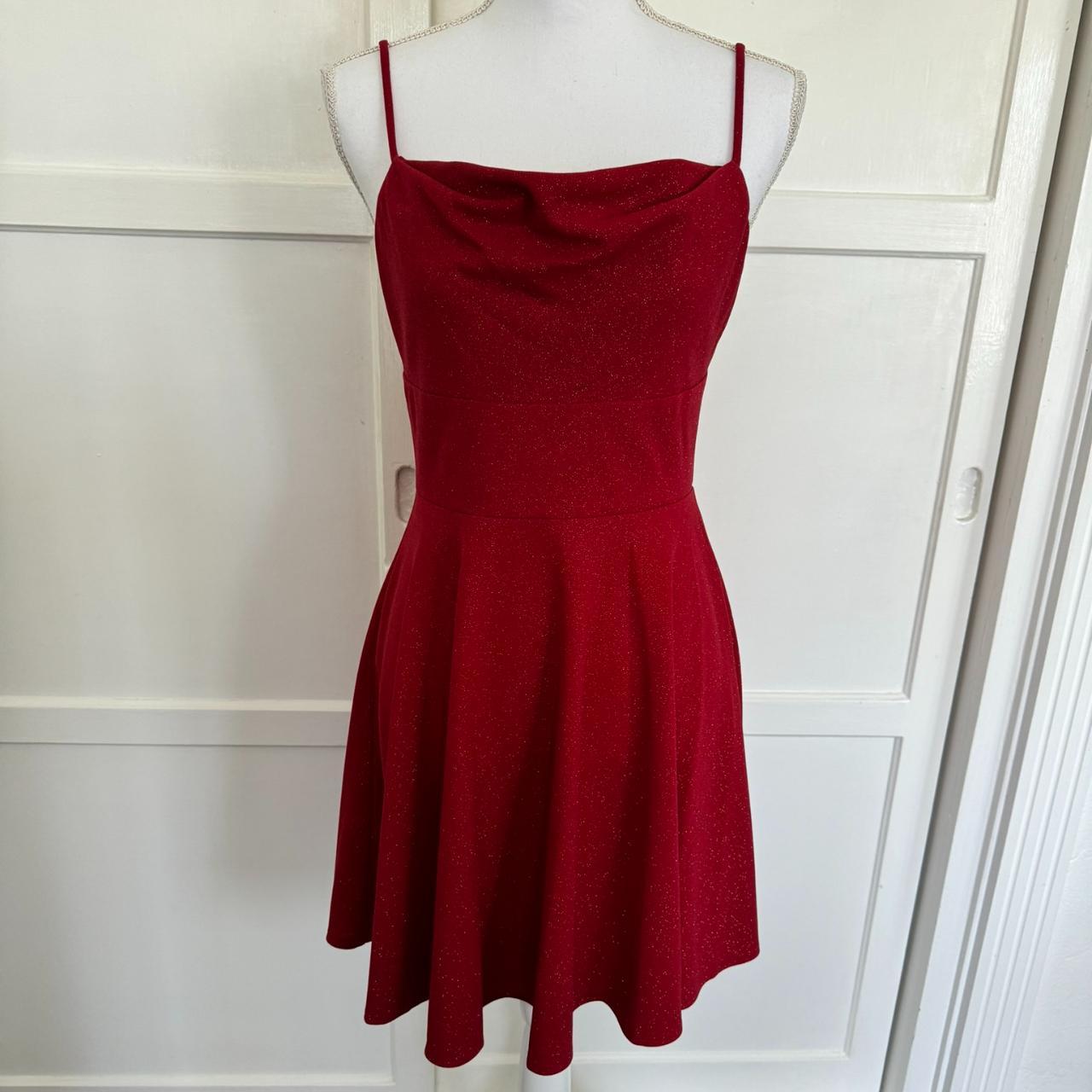 City Studio red shimmer dress. Excellent condition... - Depop