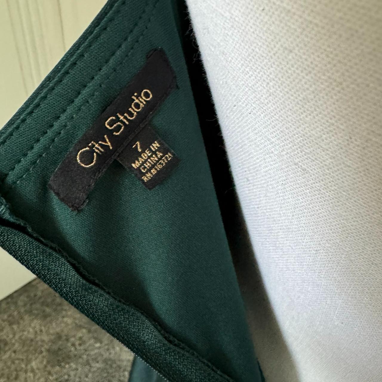 City Studio forest green dress with zipper back.... - Depop