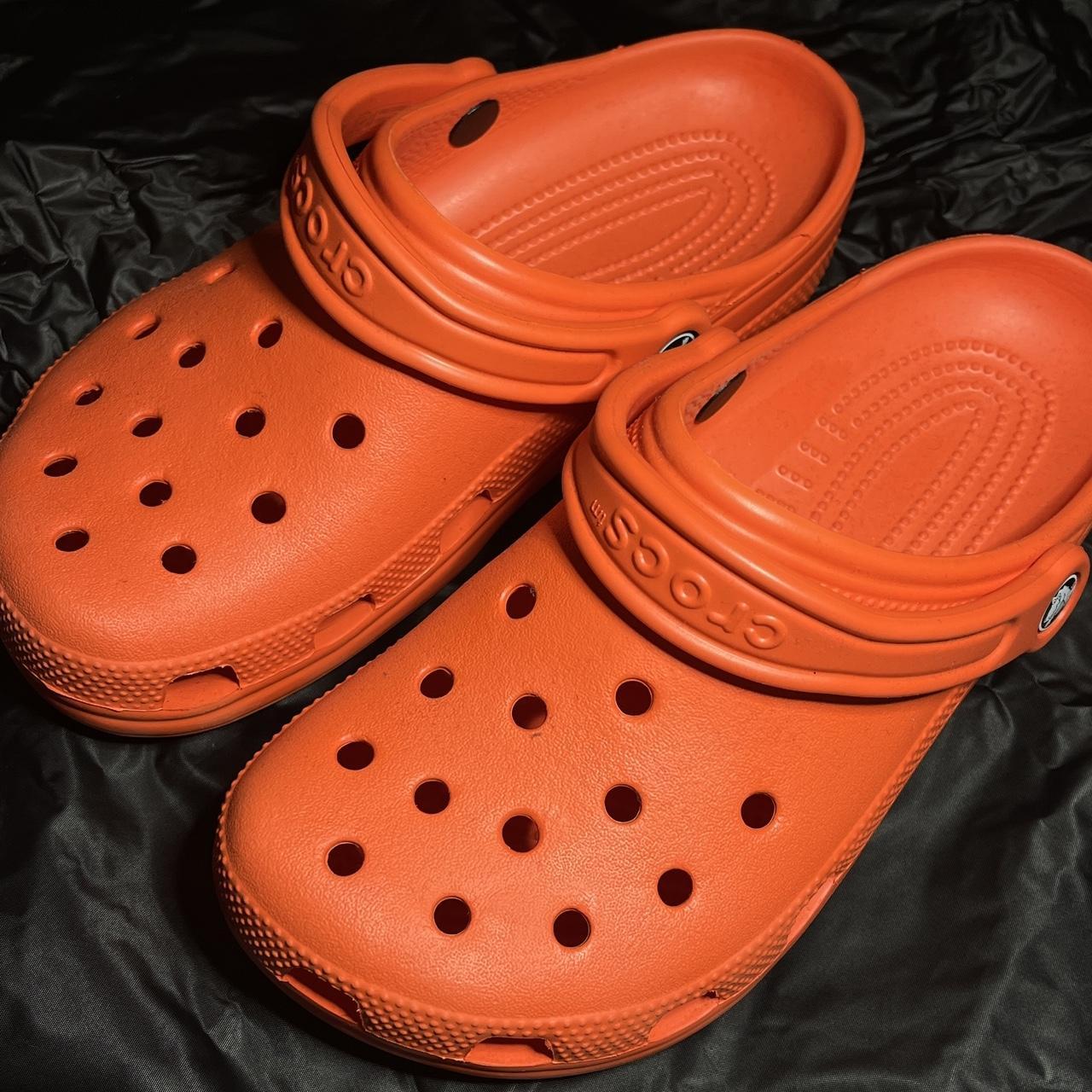 Orange Crocs Size: Women’s 8 Fairly good... - Depop