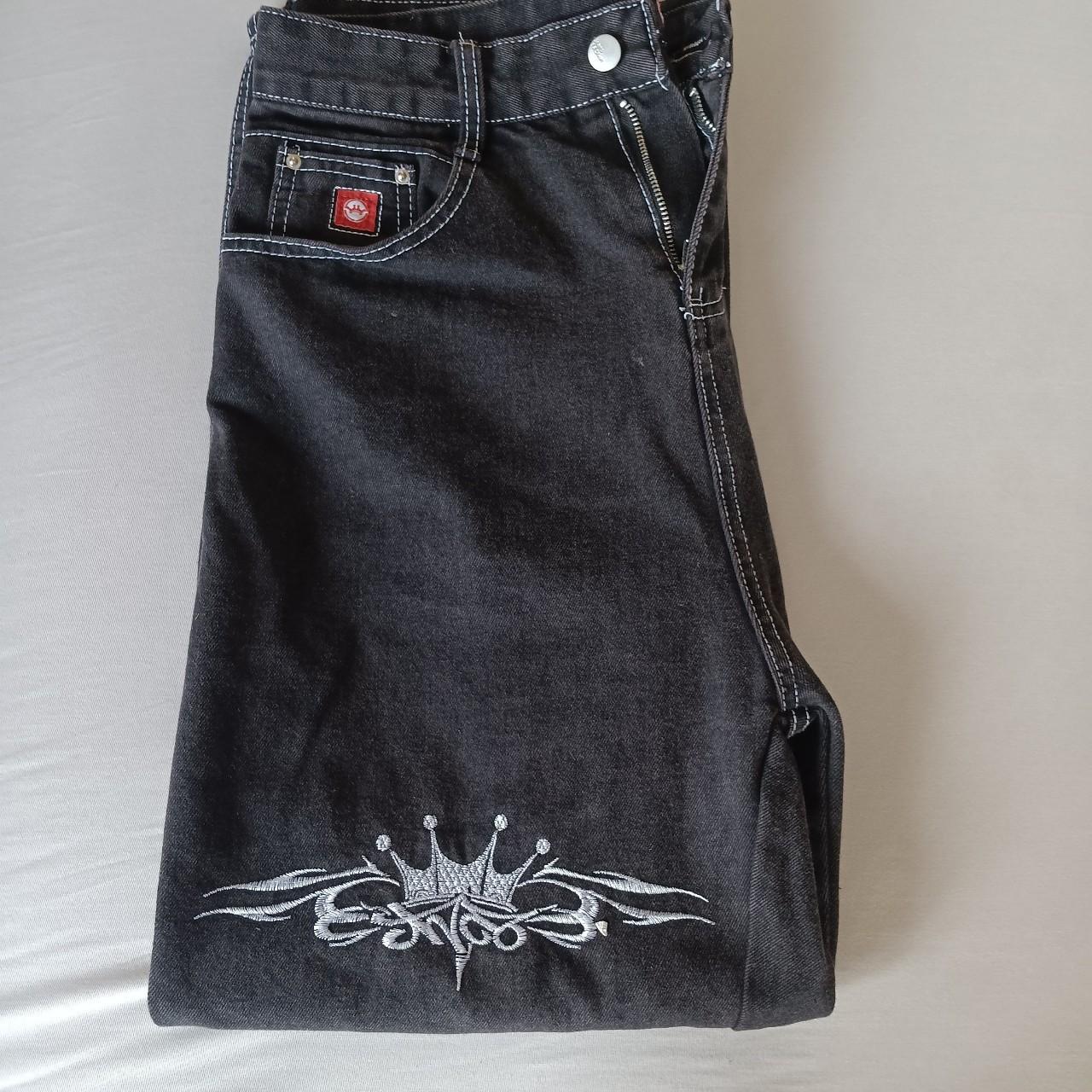 Replica Black JNCO Jeans. Tagged size Large, but fit... - Depop