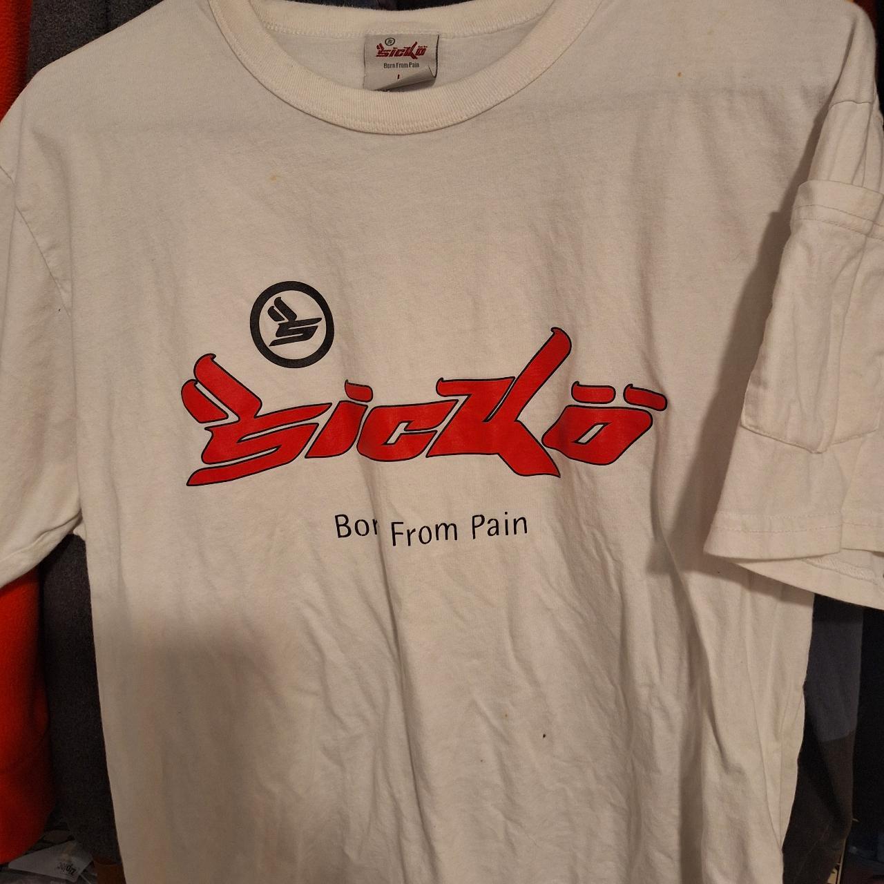Rare Born From Pain Sicko T-shirt "red logo" - Depop