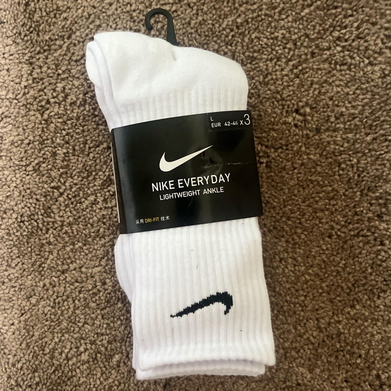 White Nike Crew Socks Size 42-46 EUR 8-12 US - Depop