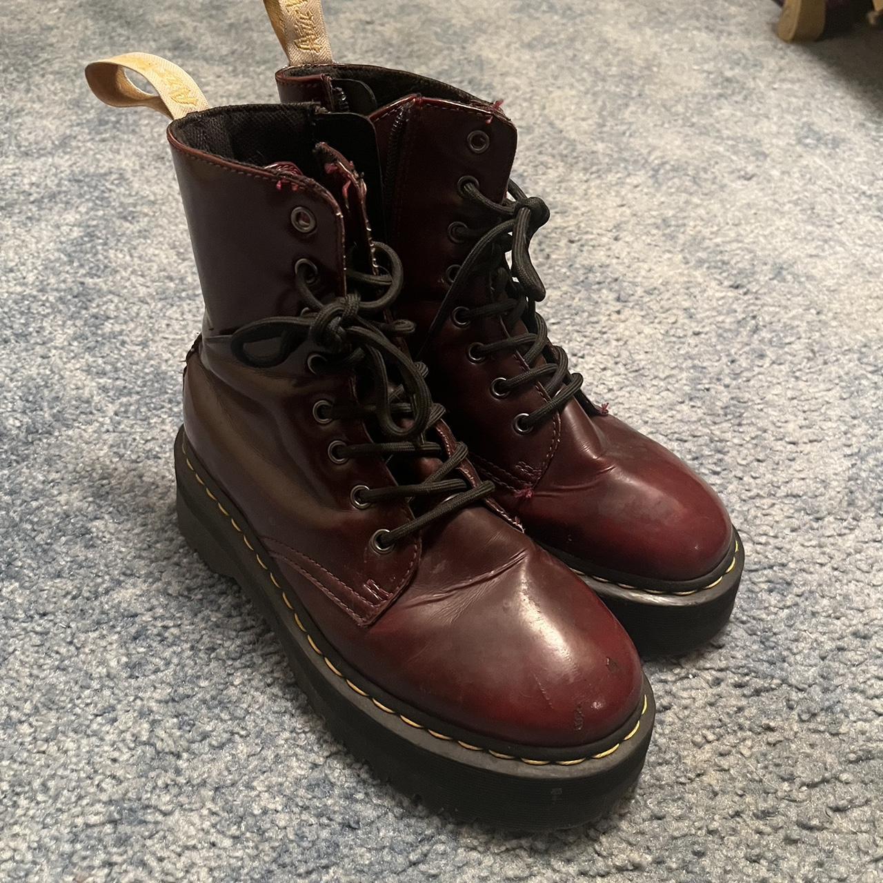 Maroon Vegan Platform Docs • Womens 8 #docs... - Depop