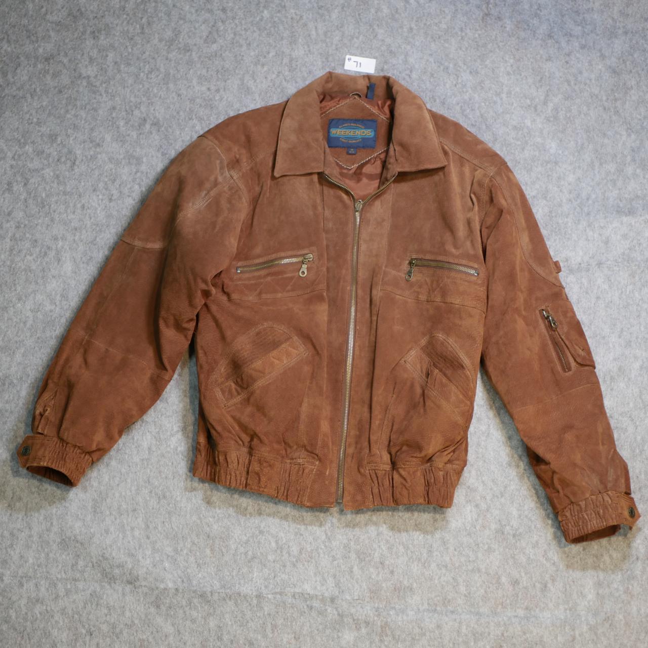 Weekends Leather Jacket Size Medium Brown 100%... - Depop