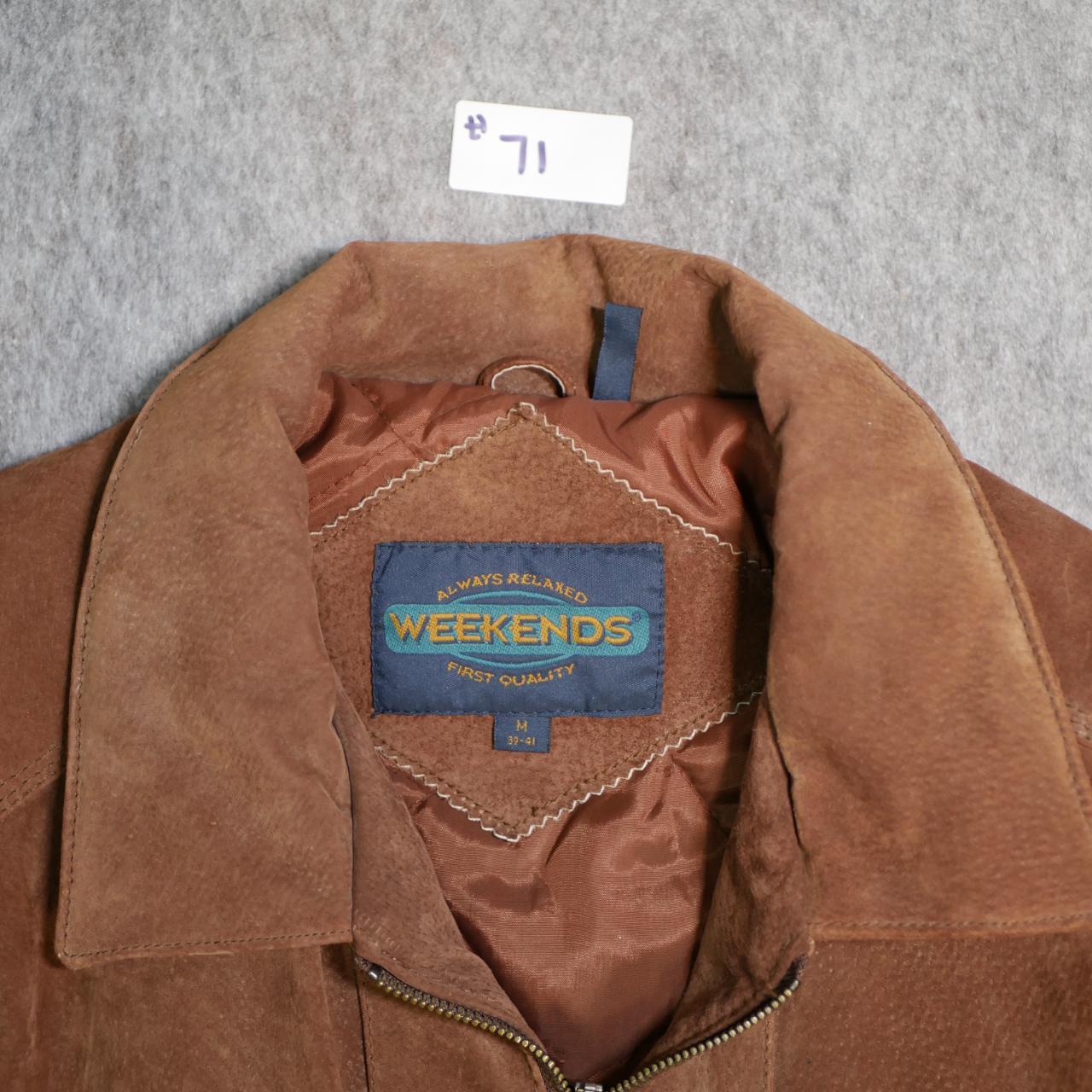 Weekends Leather Jacket Size Medium Brown 100%... - Depop