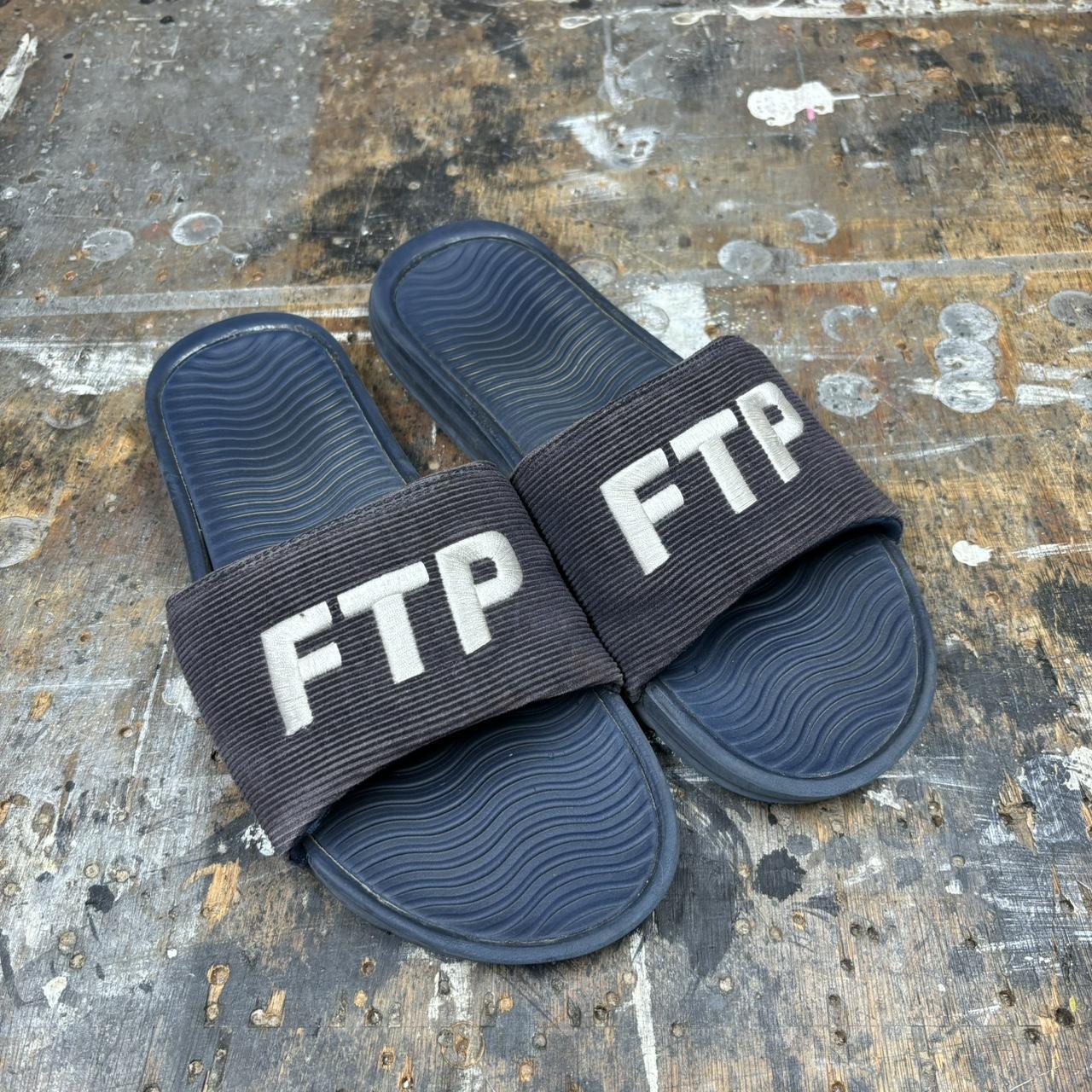 FTP x HUF Corduroy Slides - worn condition, faded... - Depop