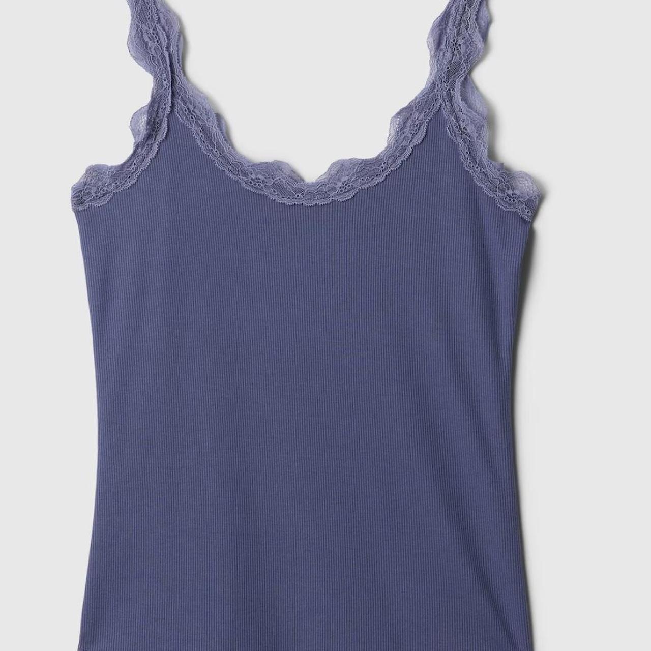 Women’s - Gap (GapBody) - Mini Rib Lace PJ Tank Top... - Depop