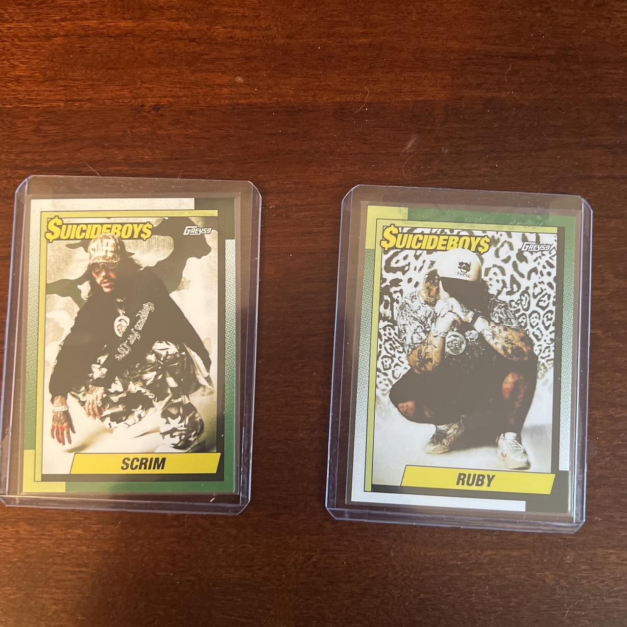 Suicideboys Scrim and Ruby trading cards - green and... | Depop