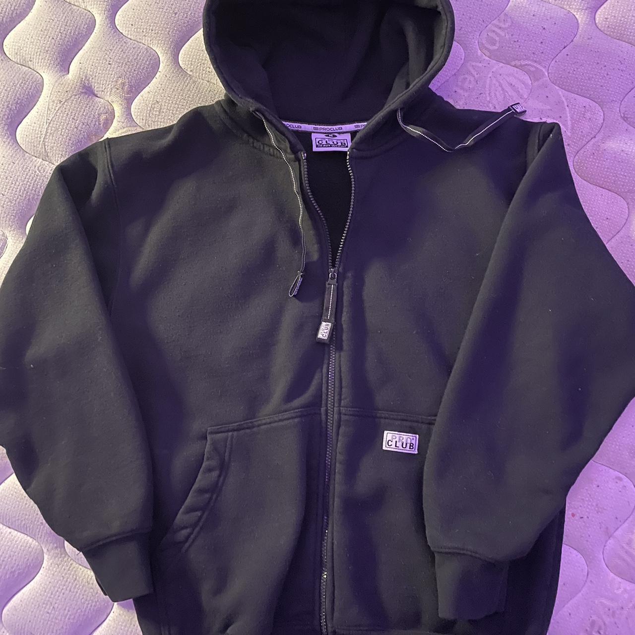 black pro club zip up - Depop