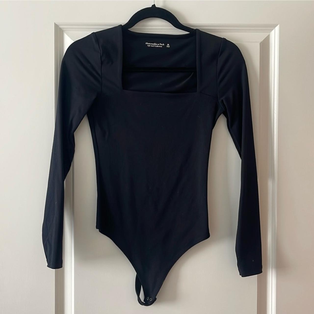 Abercrombie Long Sleeve Seamless Bodysuit in black.... - Depop