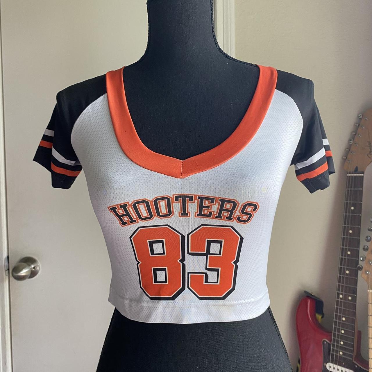 HOOTERS GIRL UNIFORM crop JERSEY #83 Size : 2XS... - Depop