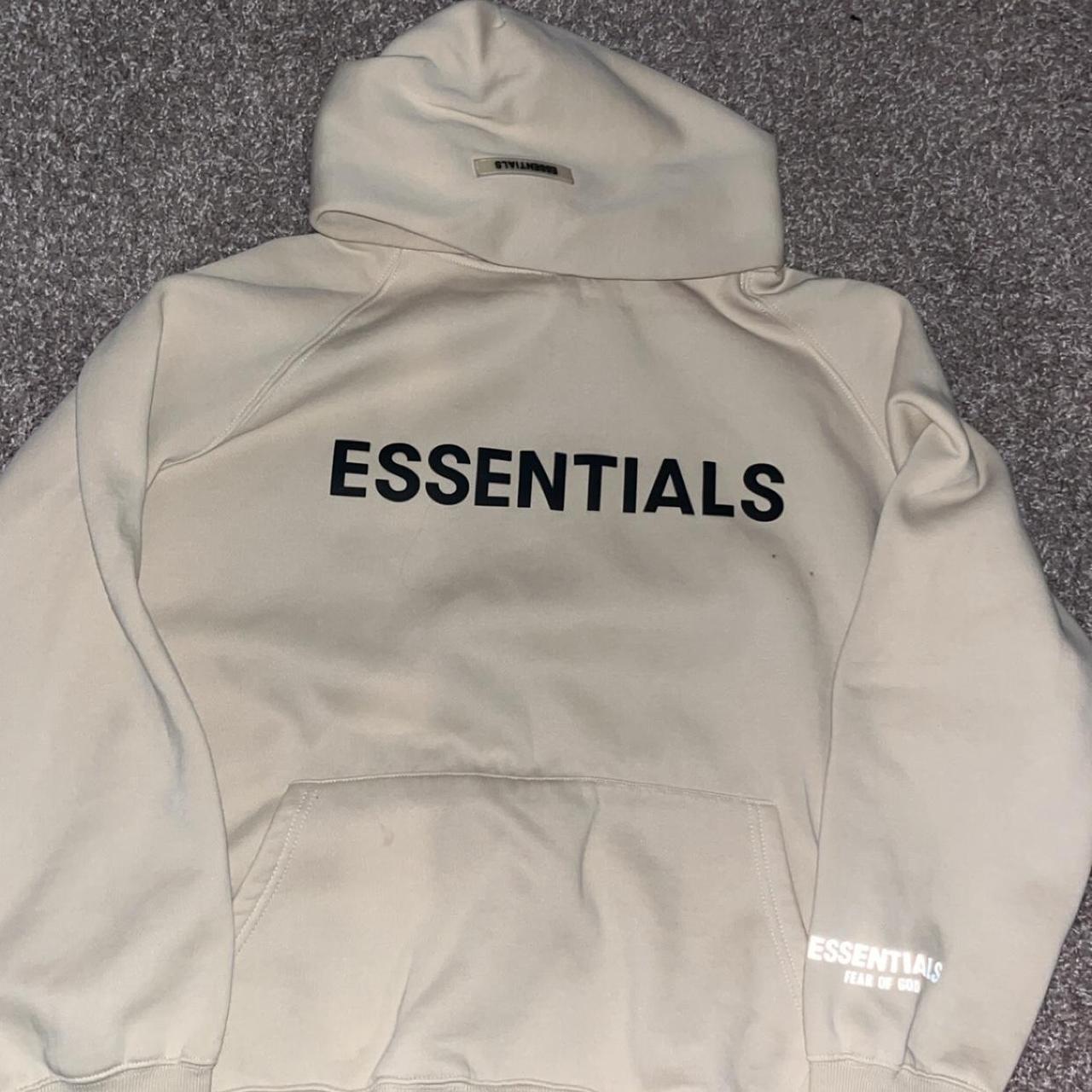 Large tan essentials hoodie Great condition - Depop