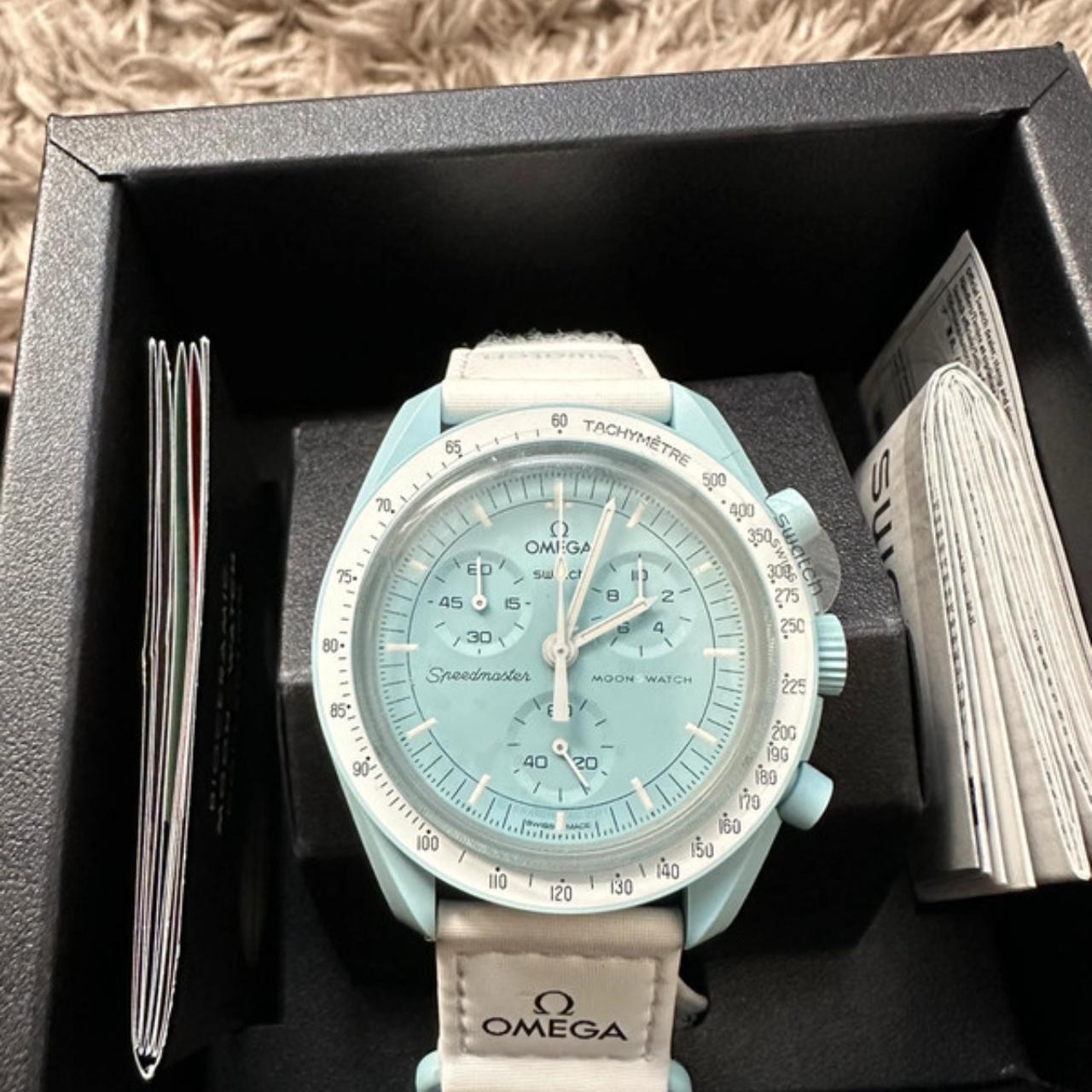 Swatch x Omega Mission to Uranus Pastel airy blue... - Depop