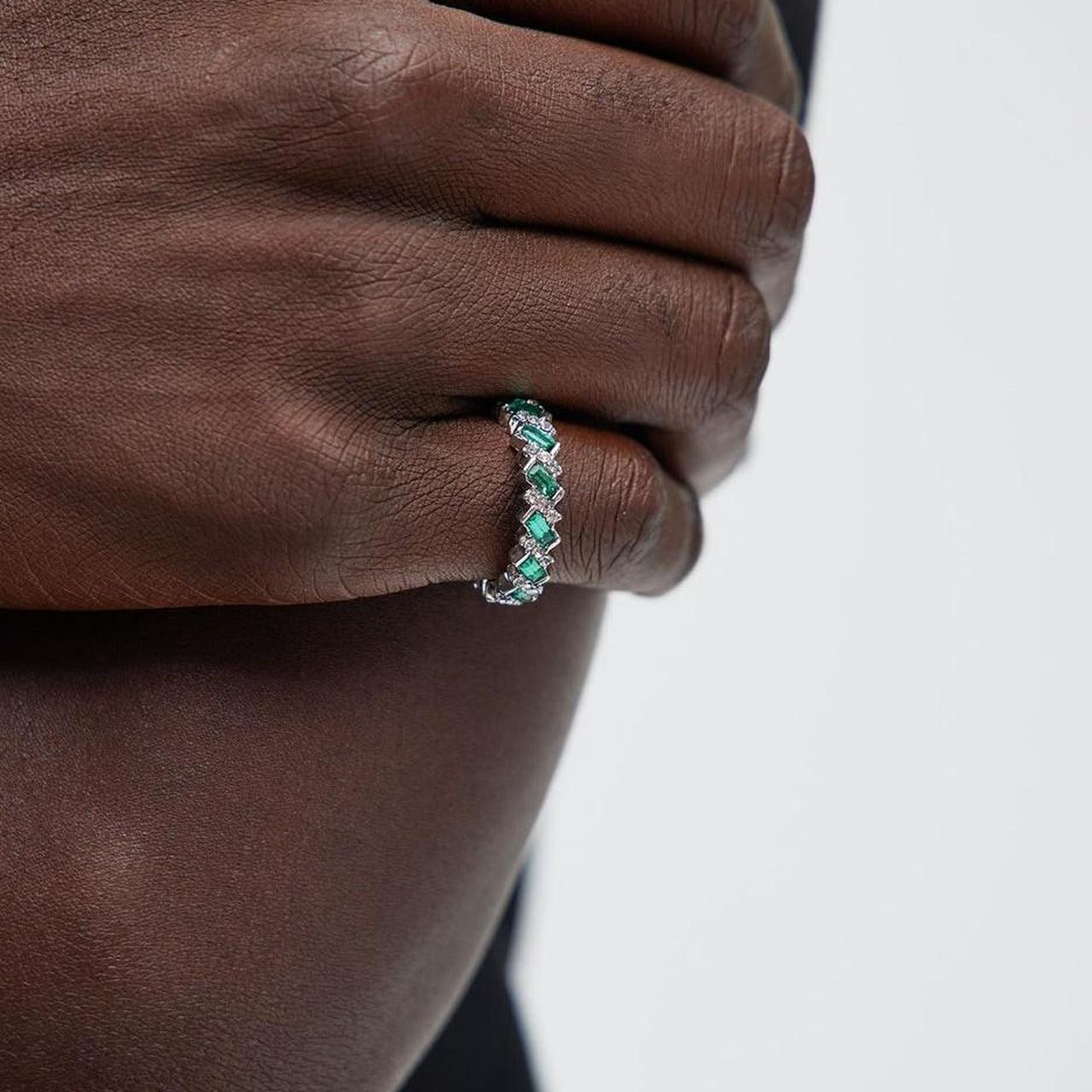Emerald Baguette Ring 5mm ring - Depop