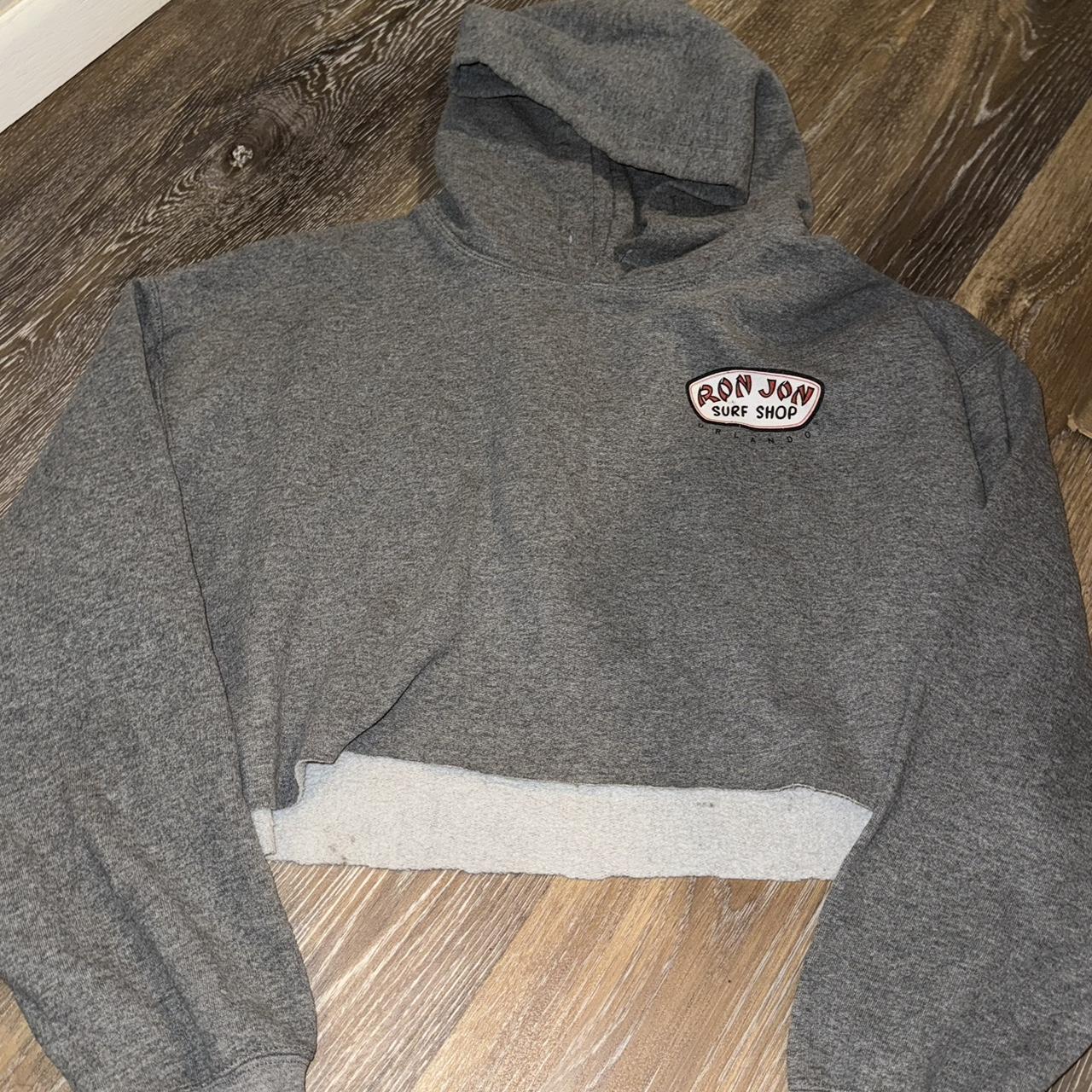 Cropped Ron Jon hoodie Not sure what size, I think... - Depop