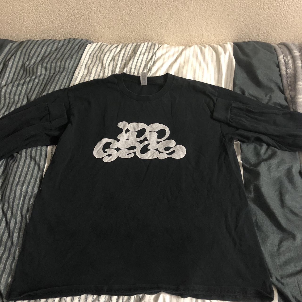 100 gecs weathered graphic logo long sleeve custom tee - Depop