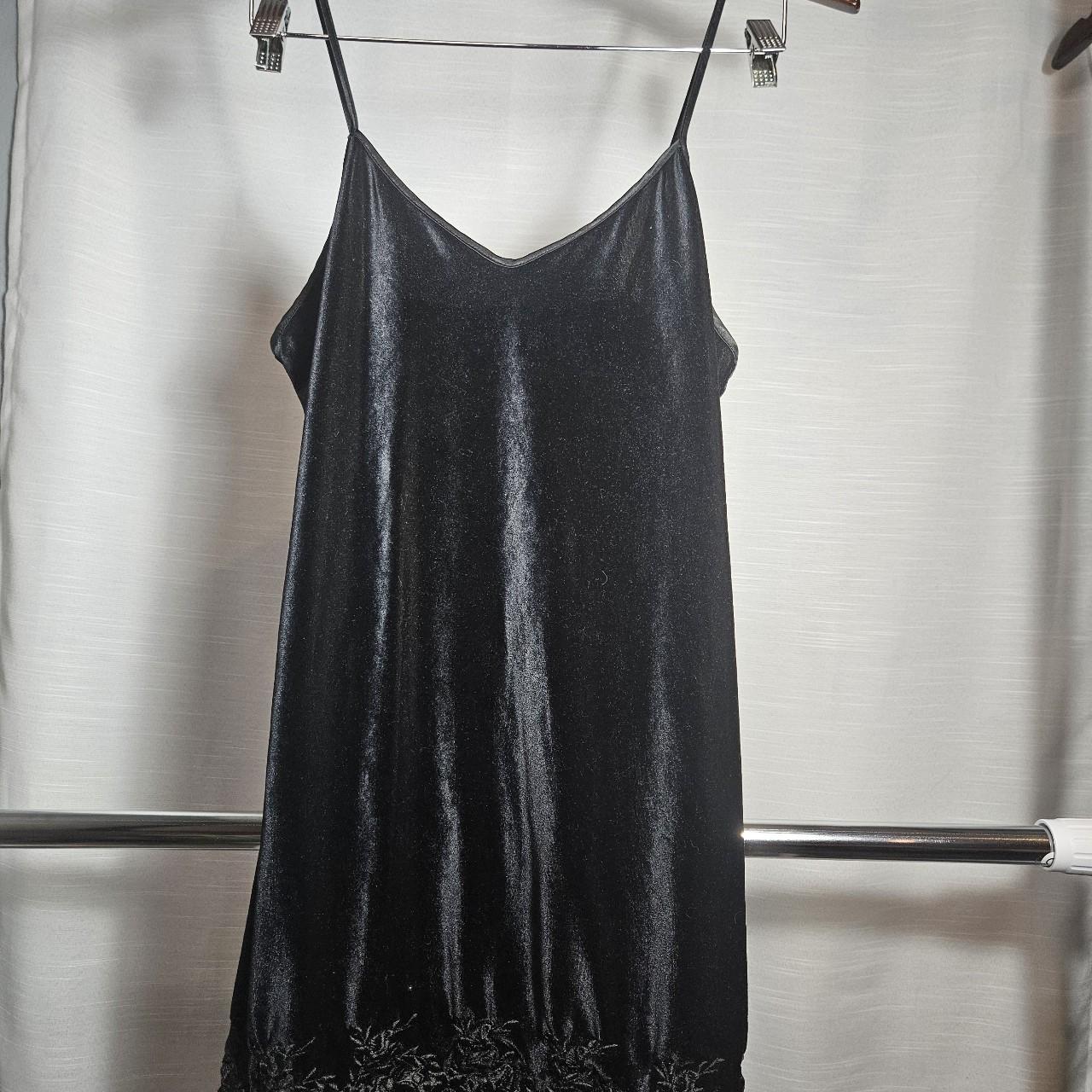 Vintage Alexandra Nicole Mini Dress in Black Velvet... - Depop