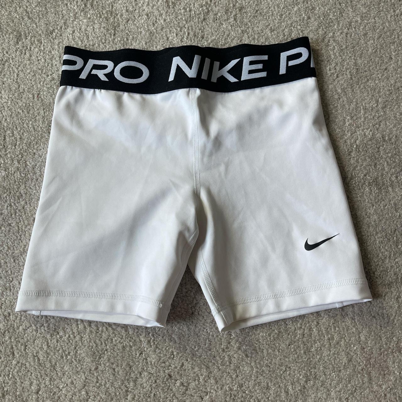white nike pros size medium, never worn | Depop