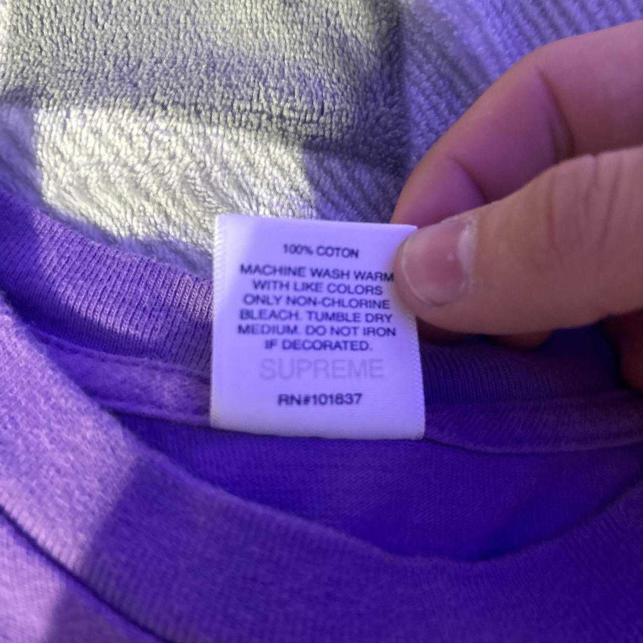 Purple supreme, smiley spray, paint, affect, shirt,... - Depop