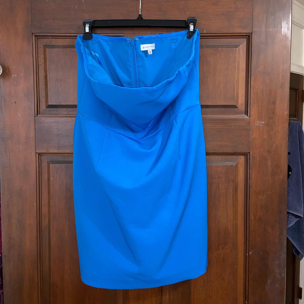 Blue Gianni Bini Phoebe Crepe Sleeveless Mini Dress... - Depop