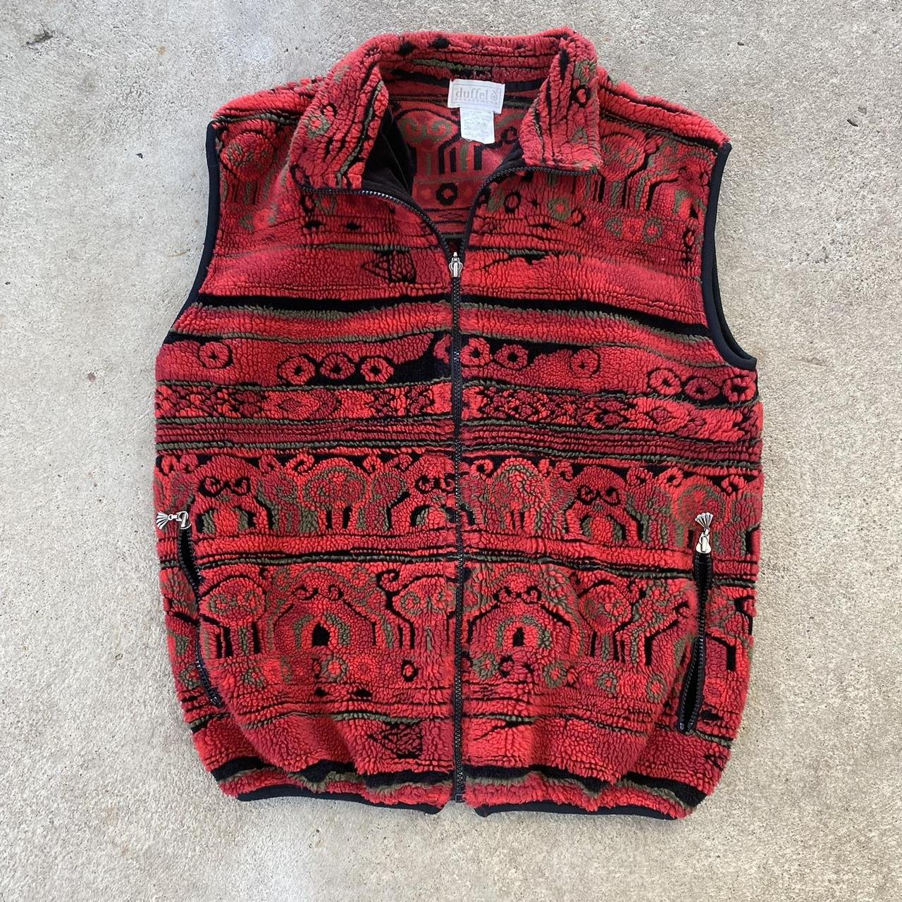 Absolutely crazy vintage Aztec pattern fleece,... | Depop