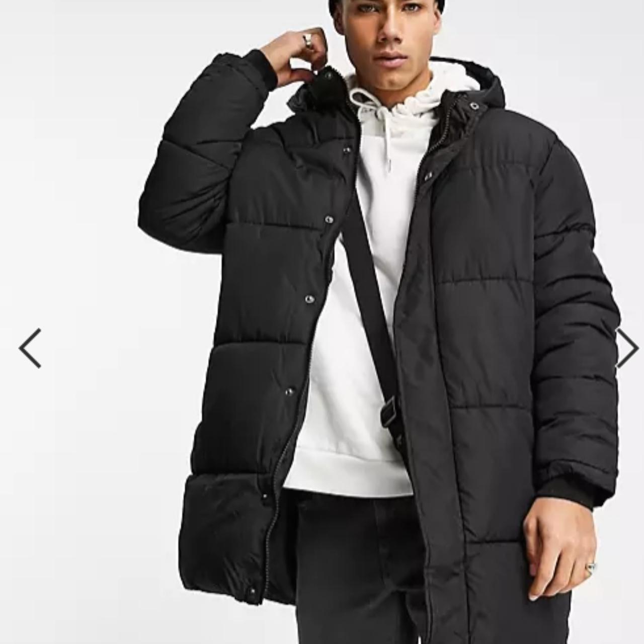 ASOS: New Look longline puffer in black Size:... - Depop