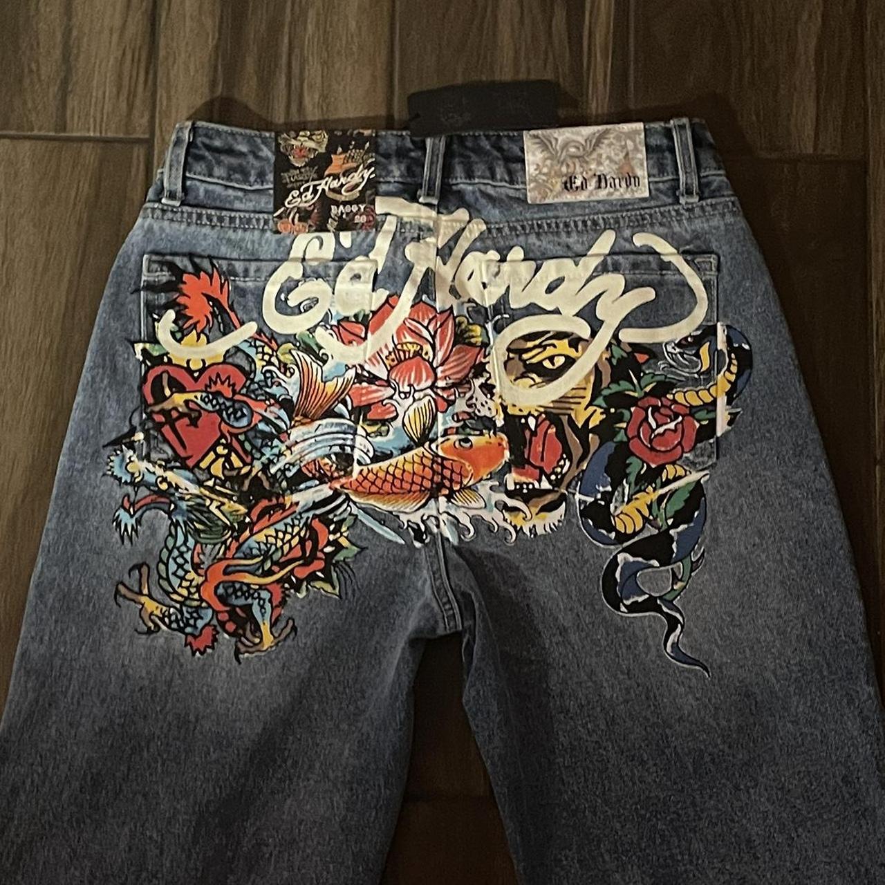 Ed Hardy baggy jeans!! Brand new with tags and super... - Depop