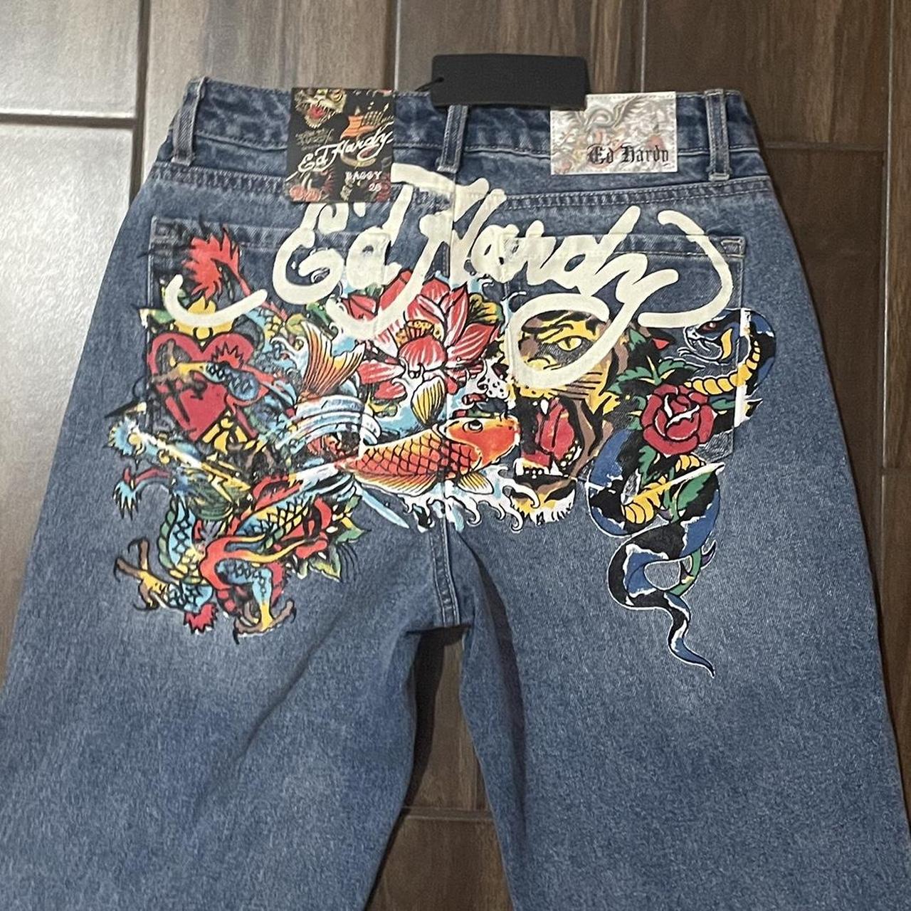 Ed Hardy baggy jeans!! Brand new with tags and super... - Depop