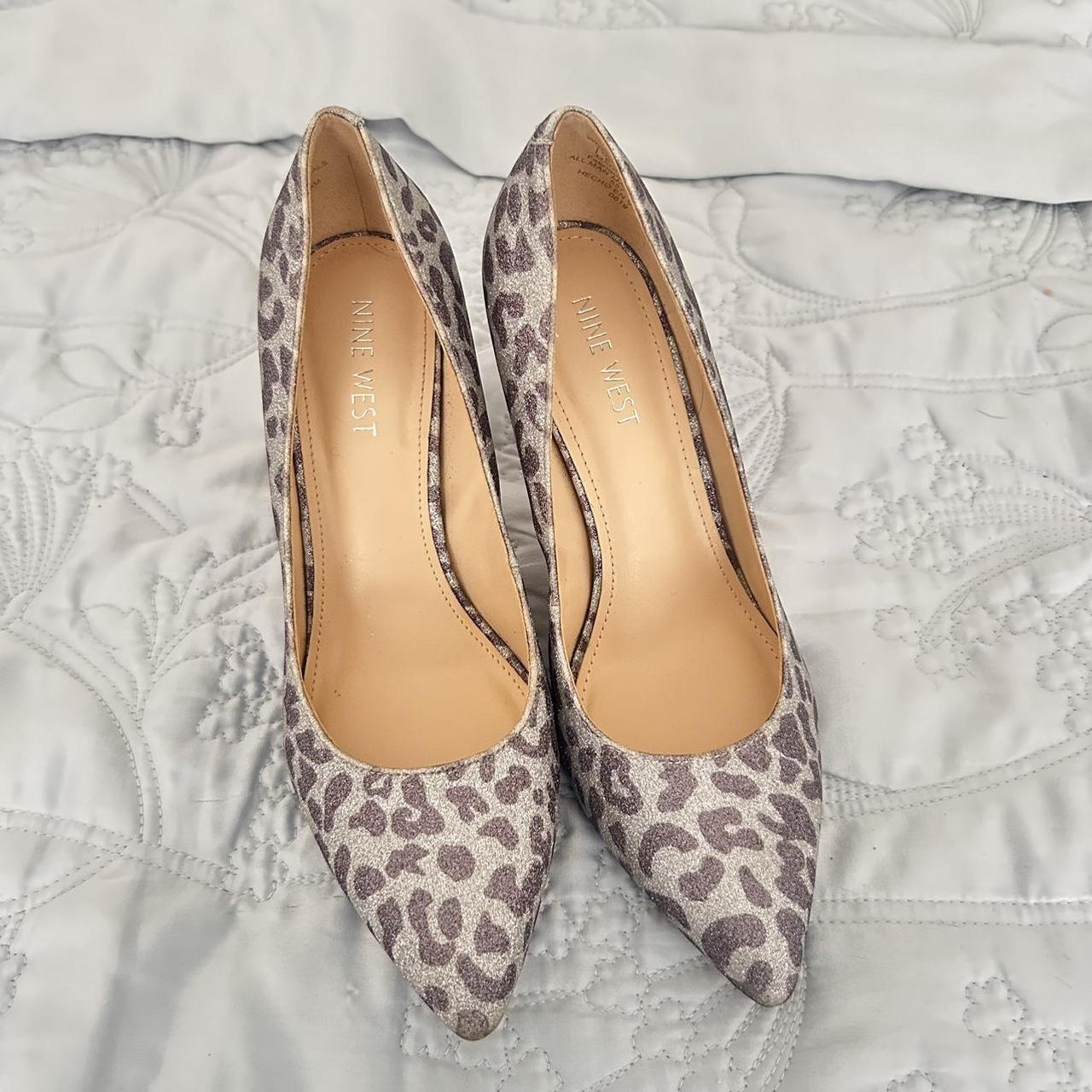 Nine West leopard print kitten heels So sparkly... - Depop