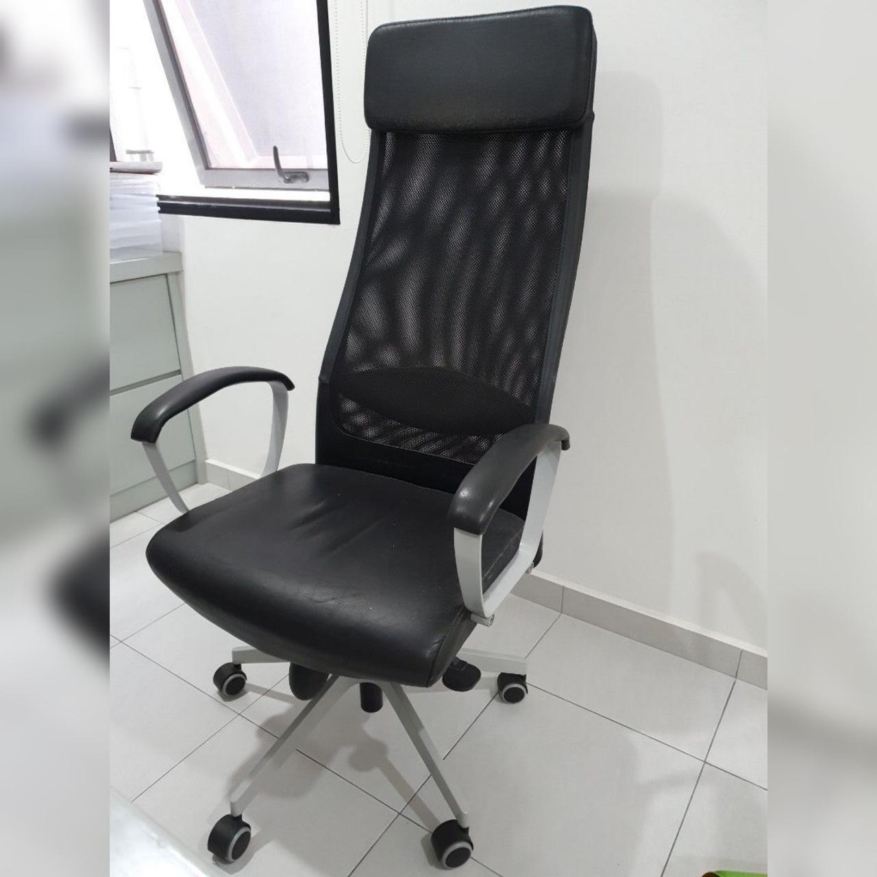 Ikea Markus office chair black leather #depopseller - Depop