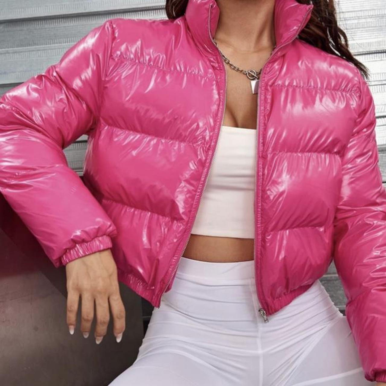 Hot Pink Puffer Coat - Depop