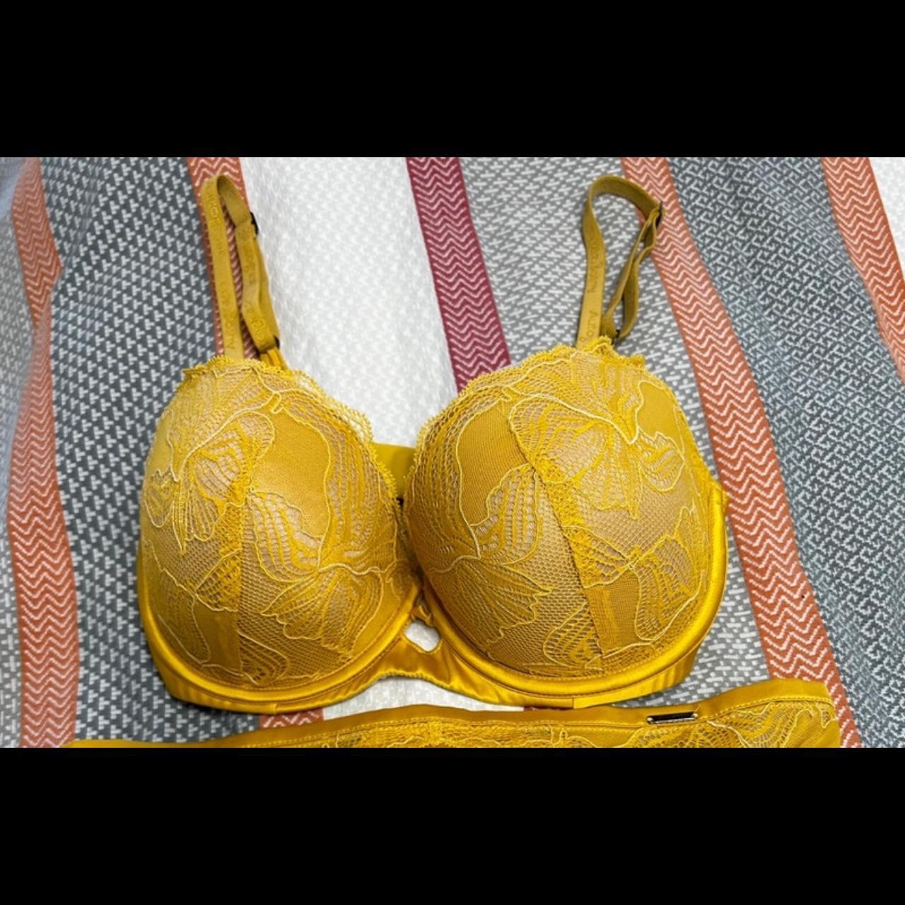 Autograph Yellow Bra M&S bra size 32D Underwired... - Depop