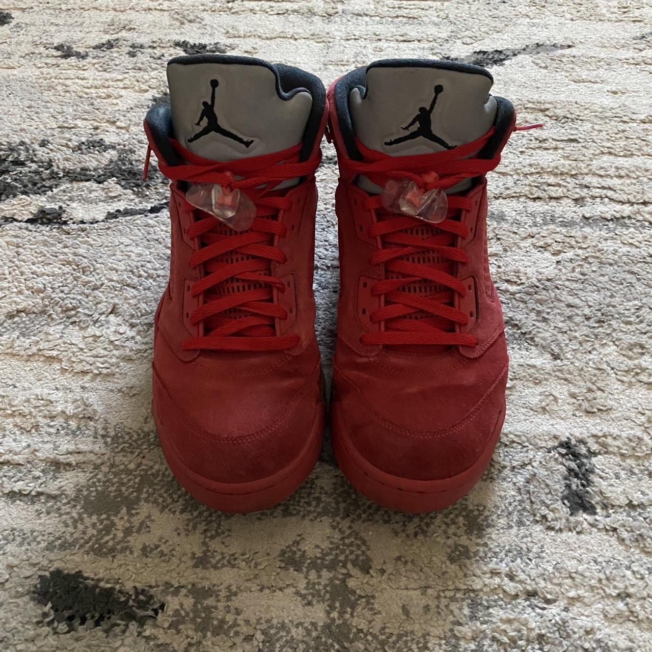 Suede Red Jordan 5s. Lightly worn, bought brand new... | Depop