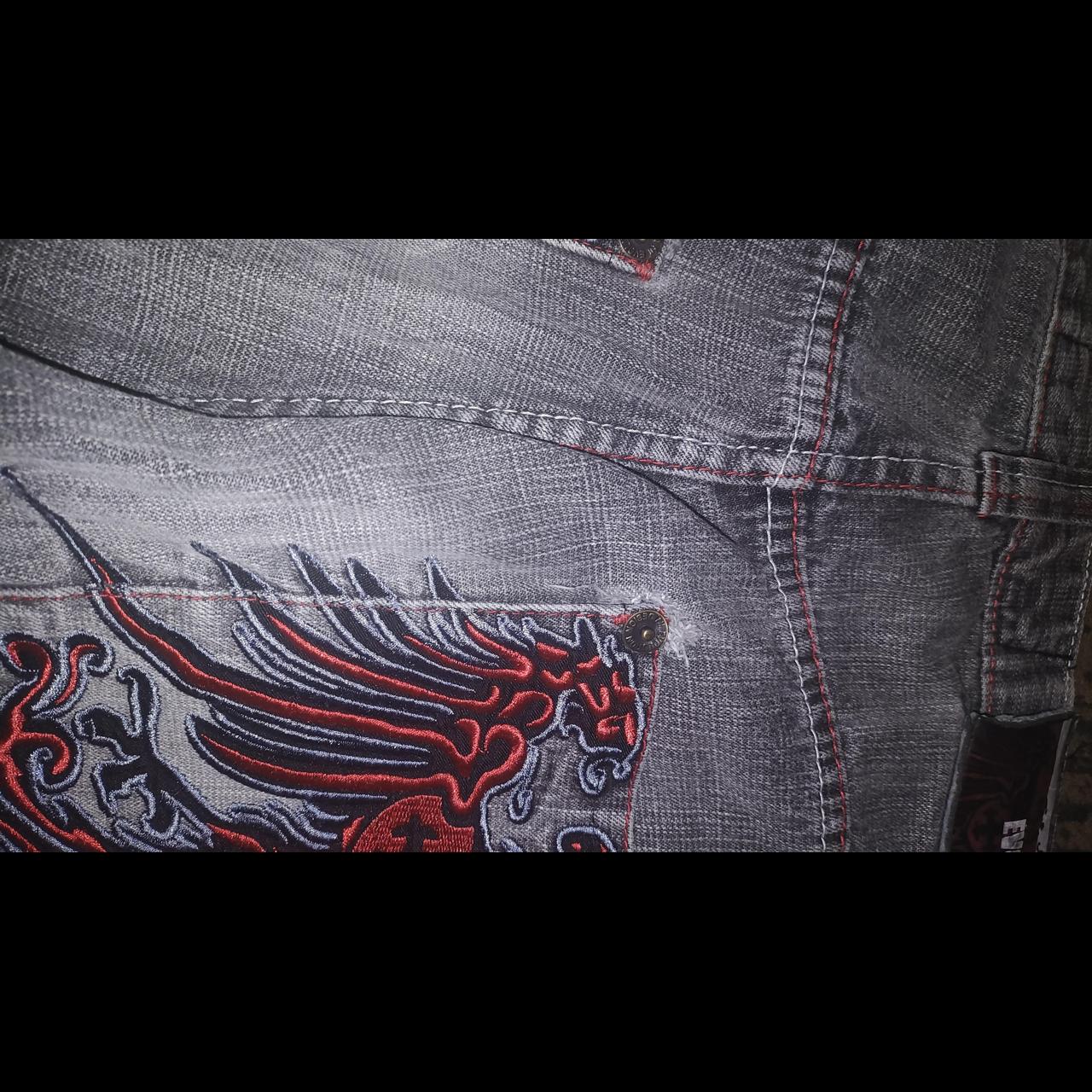 super cool evolution in design jorts, has tiny hole... | Depop