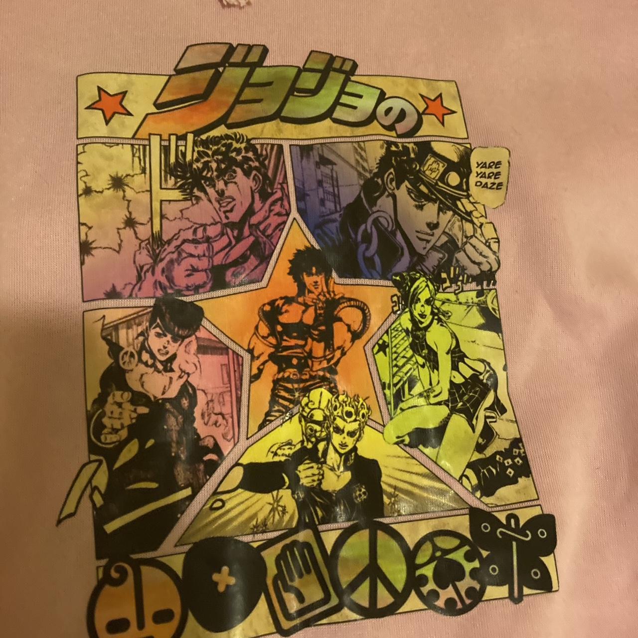 JJBA Jojo’s Bizarre Adventure Hoodie barely used pink - Depop