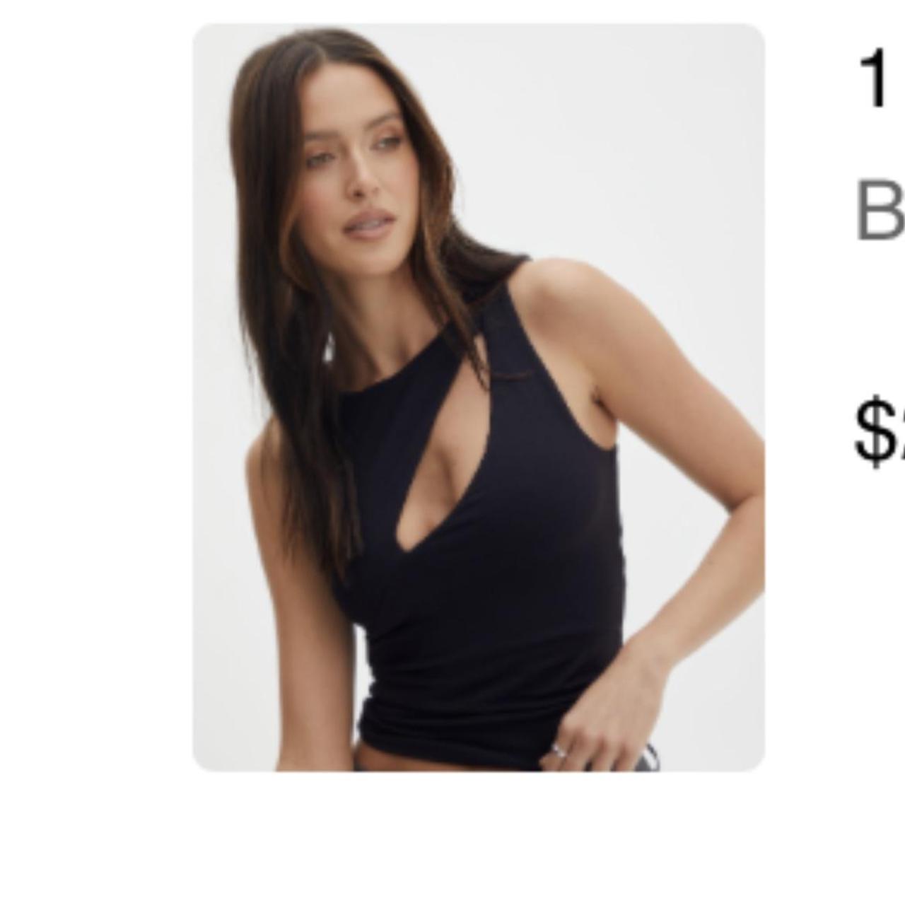 Glassons dead stoke supersoft cut out high neck crop... - Depop