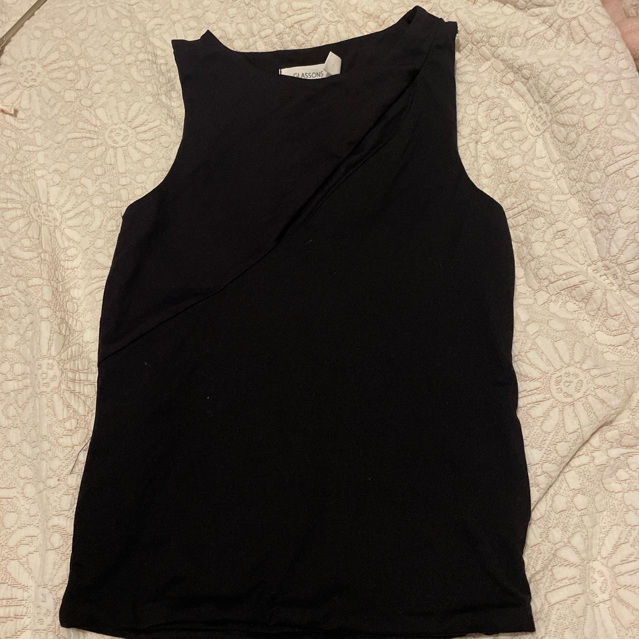 Glassons dead stoke supersoft cut out high neck crop... - Depop